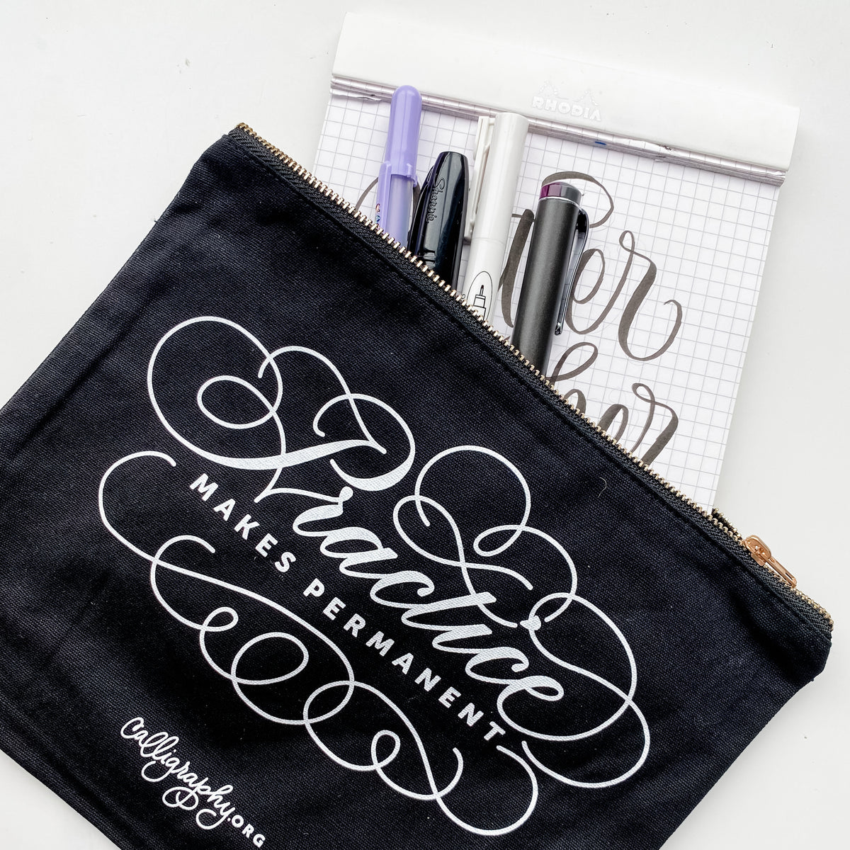 Zipper Pouch: Practice Makes Permanent – Calligraphy.org