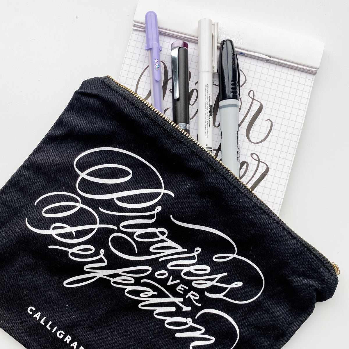 Zipper Pouch: Progress Over Perfection – Calligraphy.org